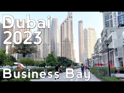 Dubai Downtown and Business Bay Walking Tour 4K | United Arab Emirates ...