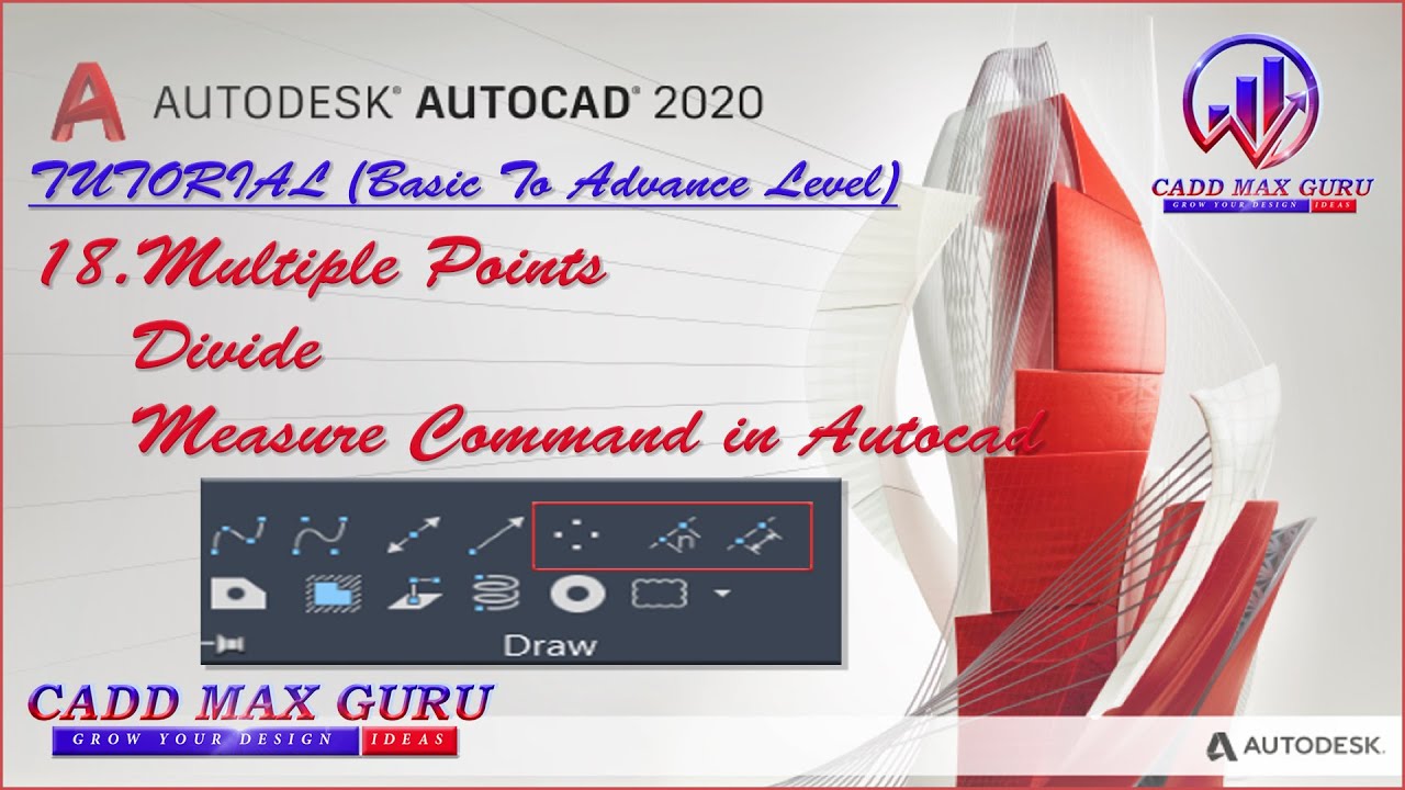 Autocad 2d3d Tutorial Basic To Advance 18multiple Pointsdividemeasure Command In
