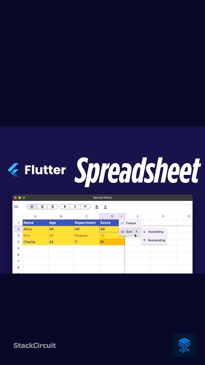 Flutter Spreadsheet App Walkthrough | Cell Styling, Sorting, Selection & More (Desktop) - YouTube