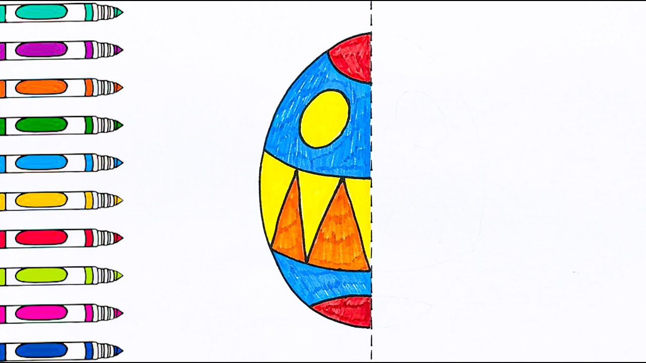 How to Draw a Symmetrical Easter Egg - Easy Drawing Tutorial for Kids ...