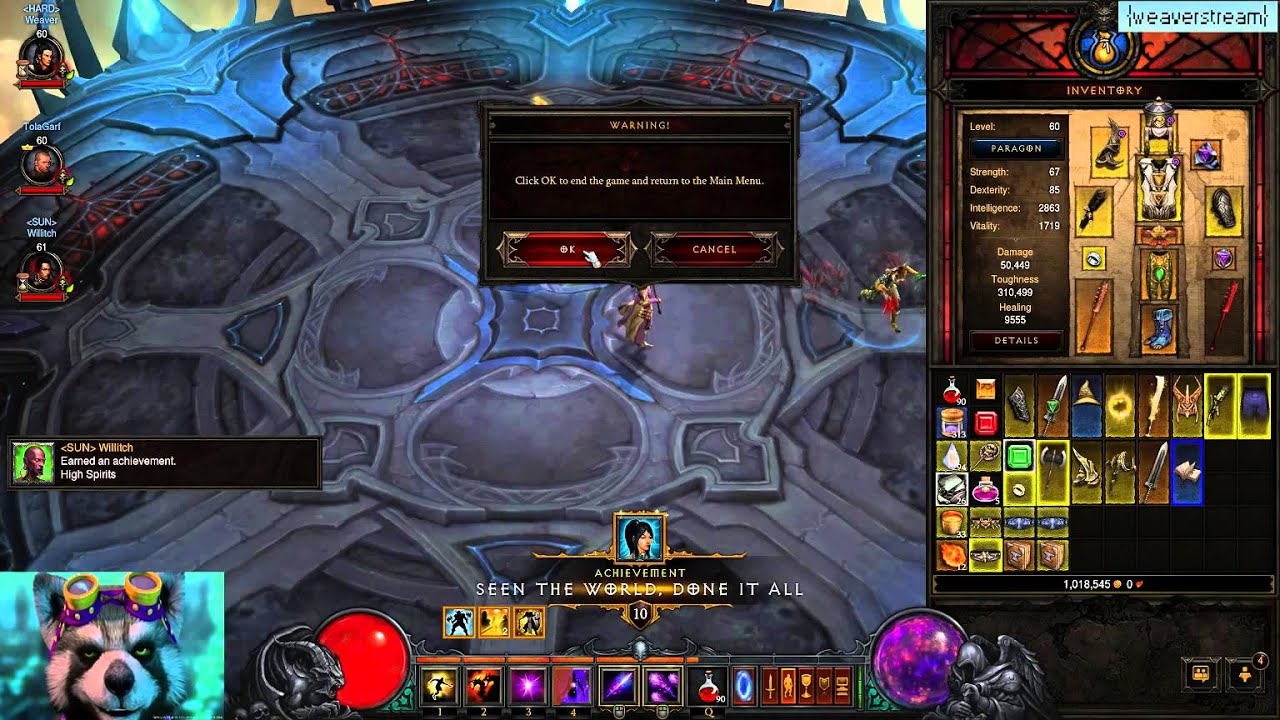 diablo 3; hardcore season 1 - wizard 56-63 - killed death then died ...