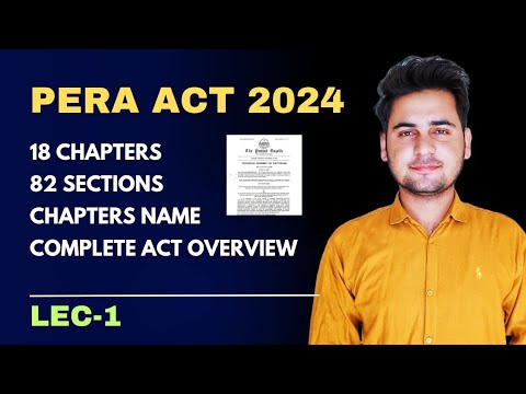 PERA ACT 2024 | Lecture-1 | Punjab Enforcement and Regulation Authority ...