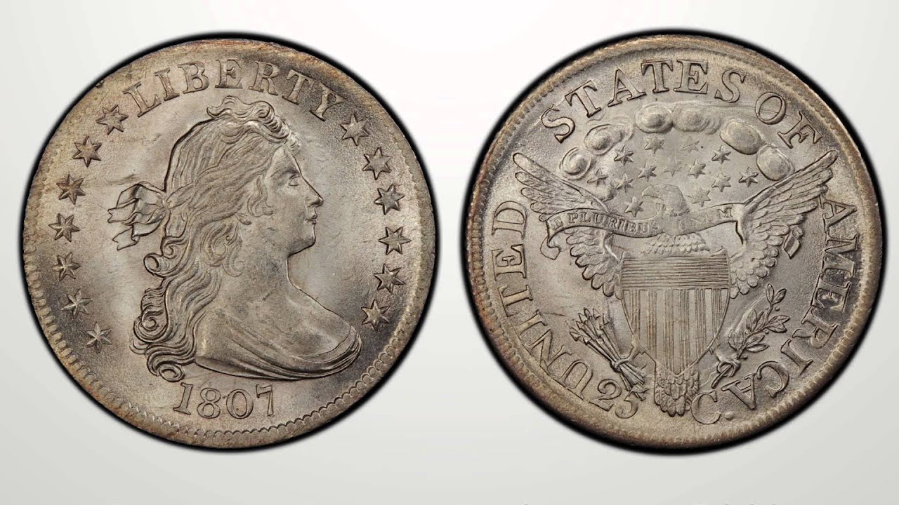 LOT 1056 1807 Draped Bust Quarter - YouTube