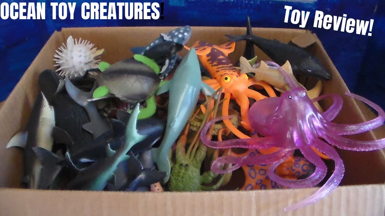 BIG BOX OF TOY OCEAN CREATURES TOY REVIEW! Octopus Whale Shark Whale ...