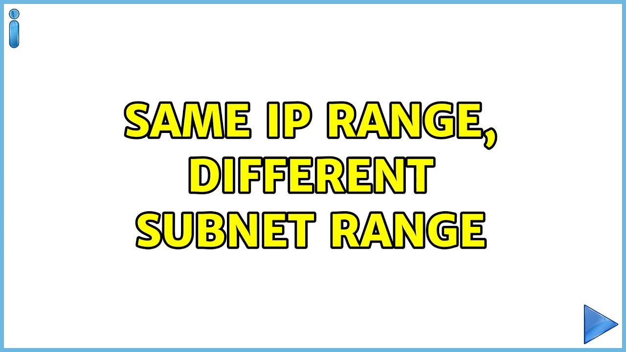 Same IP range, Different Subnet range - YouTube
