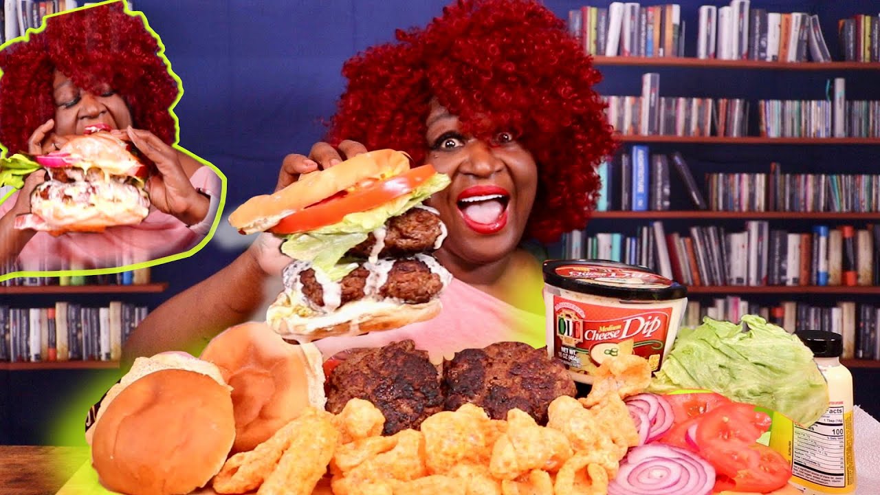 CHEESY DOUBLE SLOPPY BURGER | LET'S TALK ABOUT IT!! | EAT WITH ME | 먹방 - YouTube