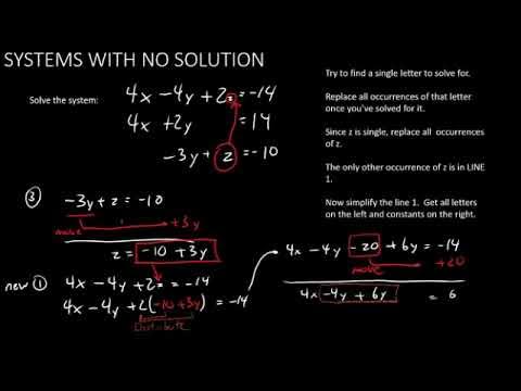 MAT 171 section 9-2 part 2 of 3 Systems with No Solution - YouTube