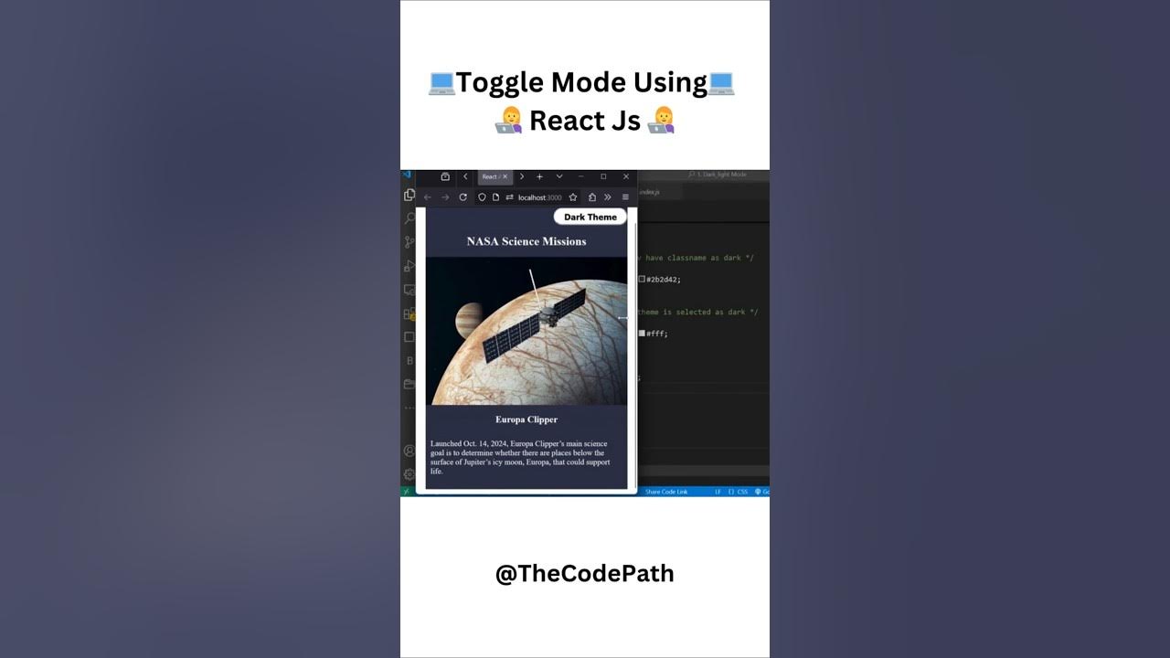 Create a STUNNING Dynamic Light and Dark Theme Toggle in#React #js #ai ...