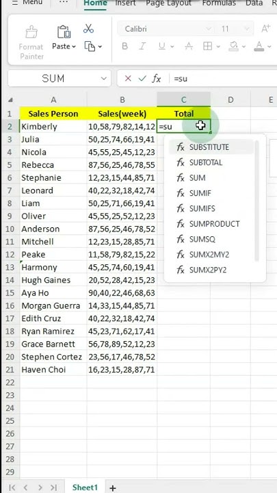 TEXTSPLIT with SUM function in Excel #shorts #excel - YouTube