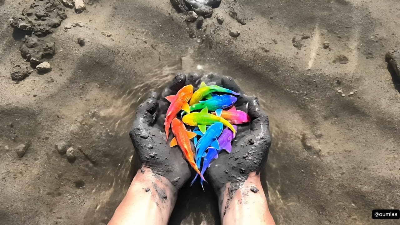 Uncovering Magical Rainbow Sea Creatures on the Beach - YouTube