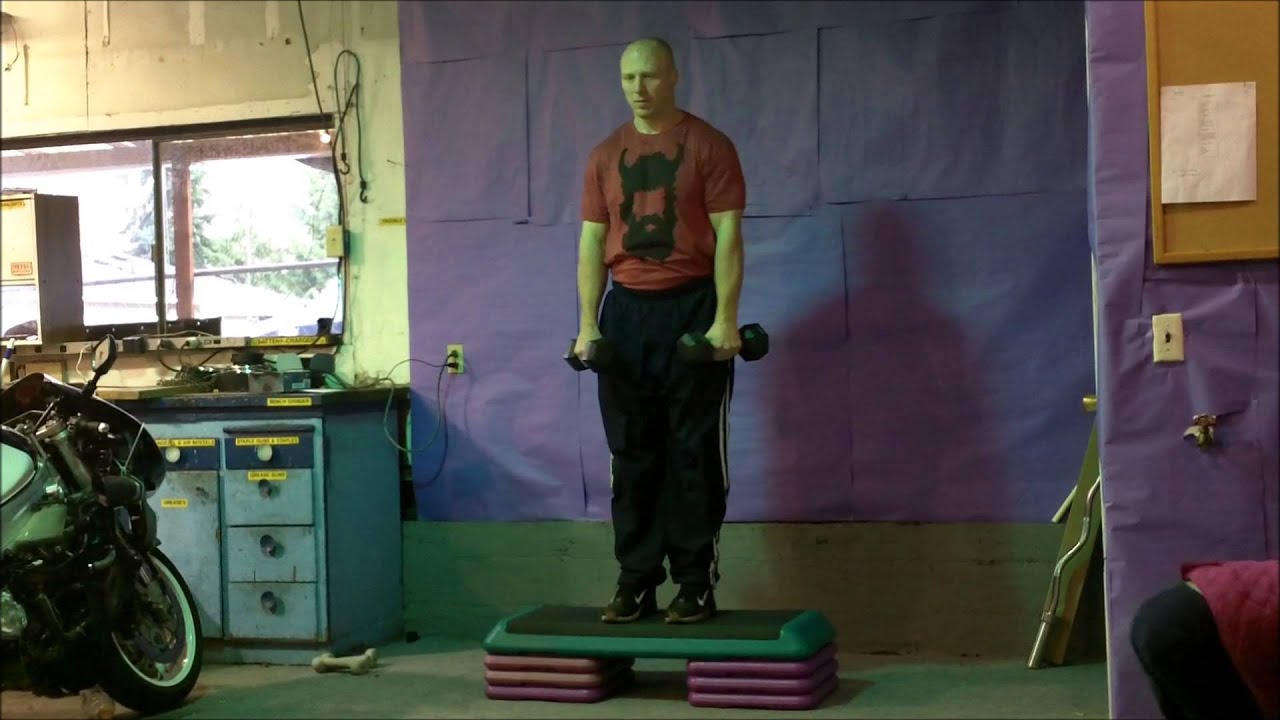 step-up DB front raise - YouTube