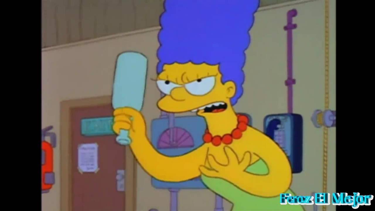 Los Simpsons | Castellano | Marge: Con esto mismo te partire el cráneo ...