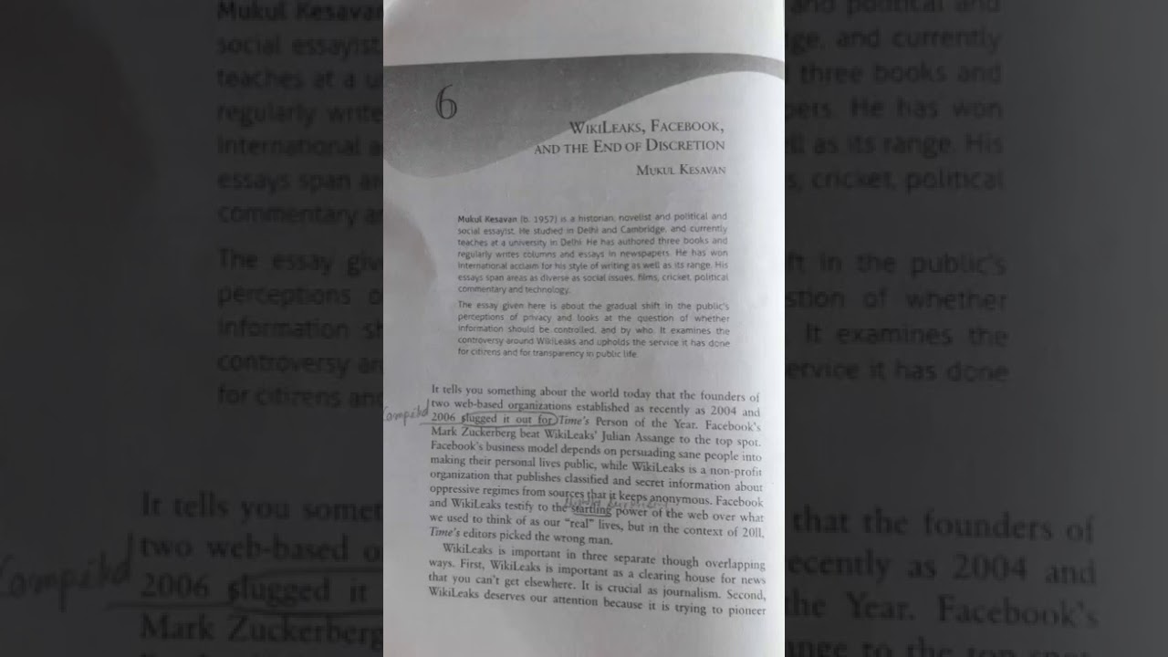 Wikileaks, Facebook and the end of discretion by MUKUL KESAVAN - YouTube