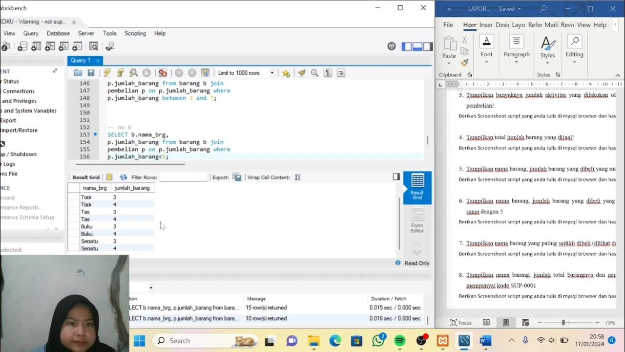 Part 2 mengerjakan query dengan menggunakan Fungsi Aggregate, Join, Group By, Between - YouTube