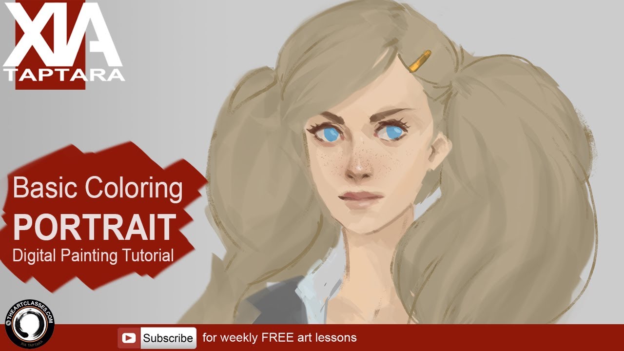 Basic portrait coloring tutorial - YouTube