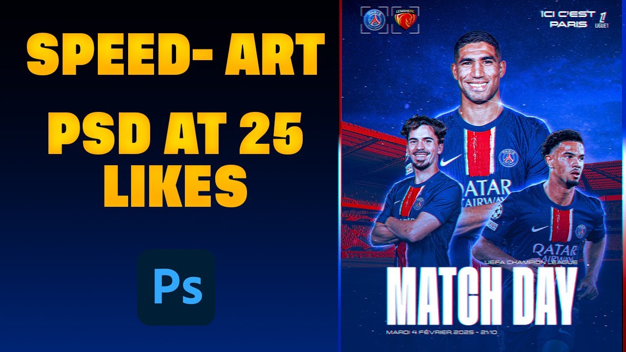 Match day design: (TUTO Photoshop) FREE PSD - YouTube