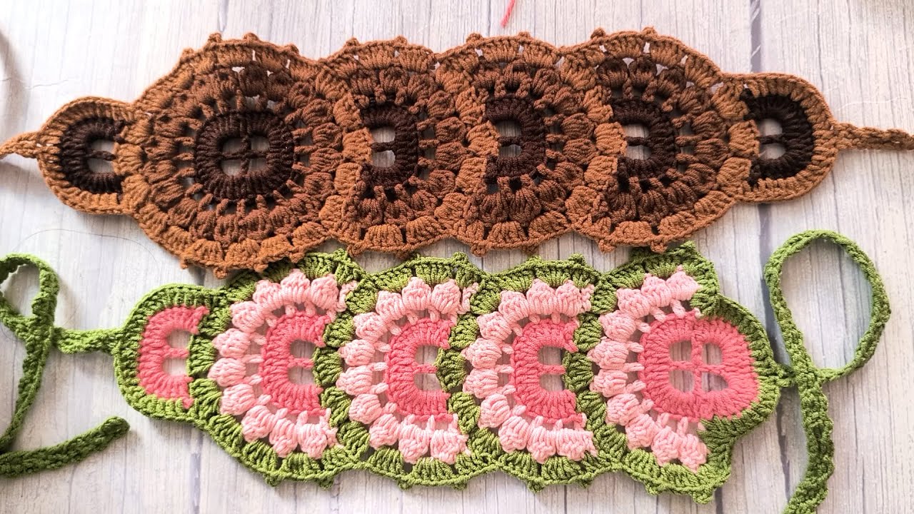 Crochet watermelon colors head band, cute hairband - YouTube