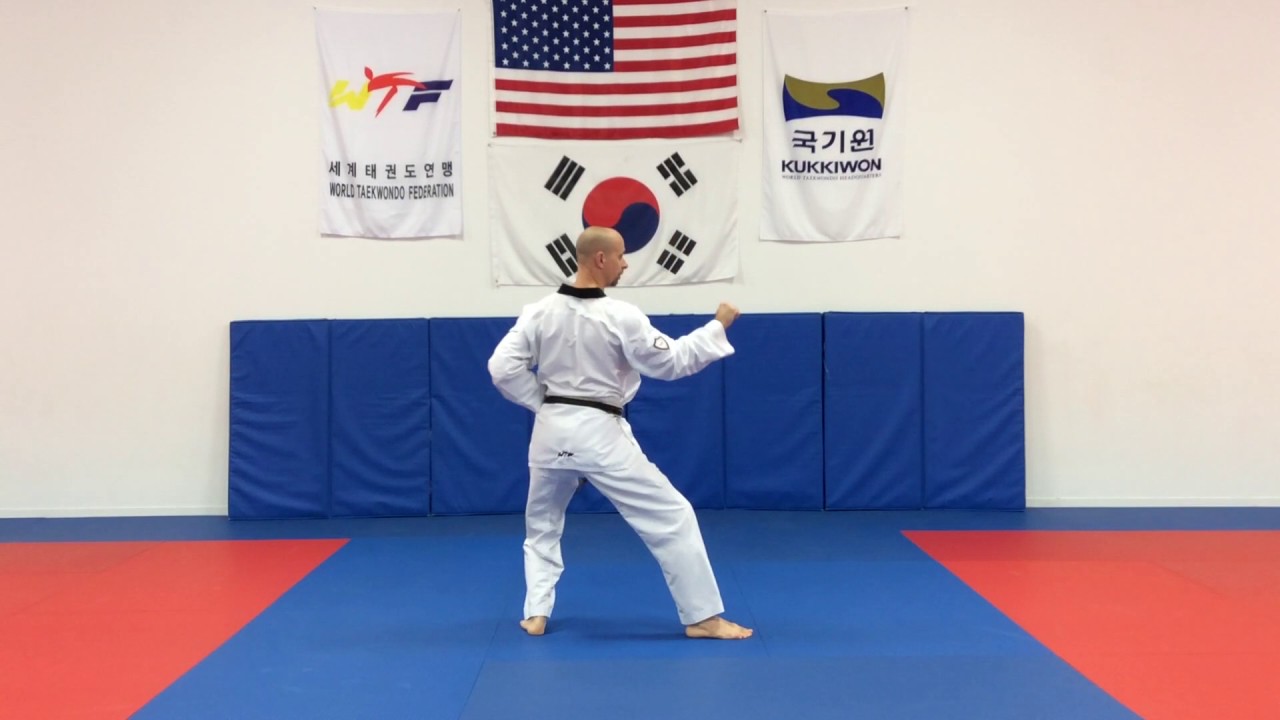 POWELL TKD- Taeguk Yuk Jang (Blue Belt with Black Stripe) - YouTube