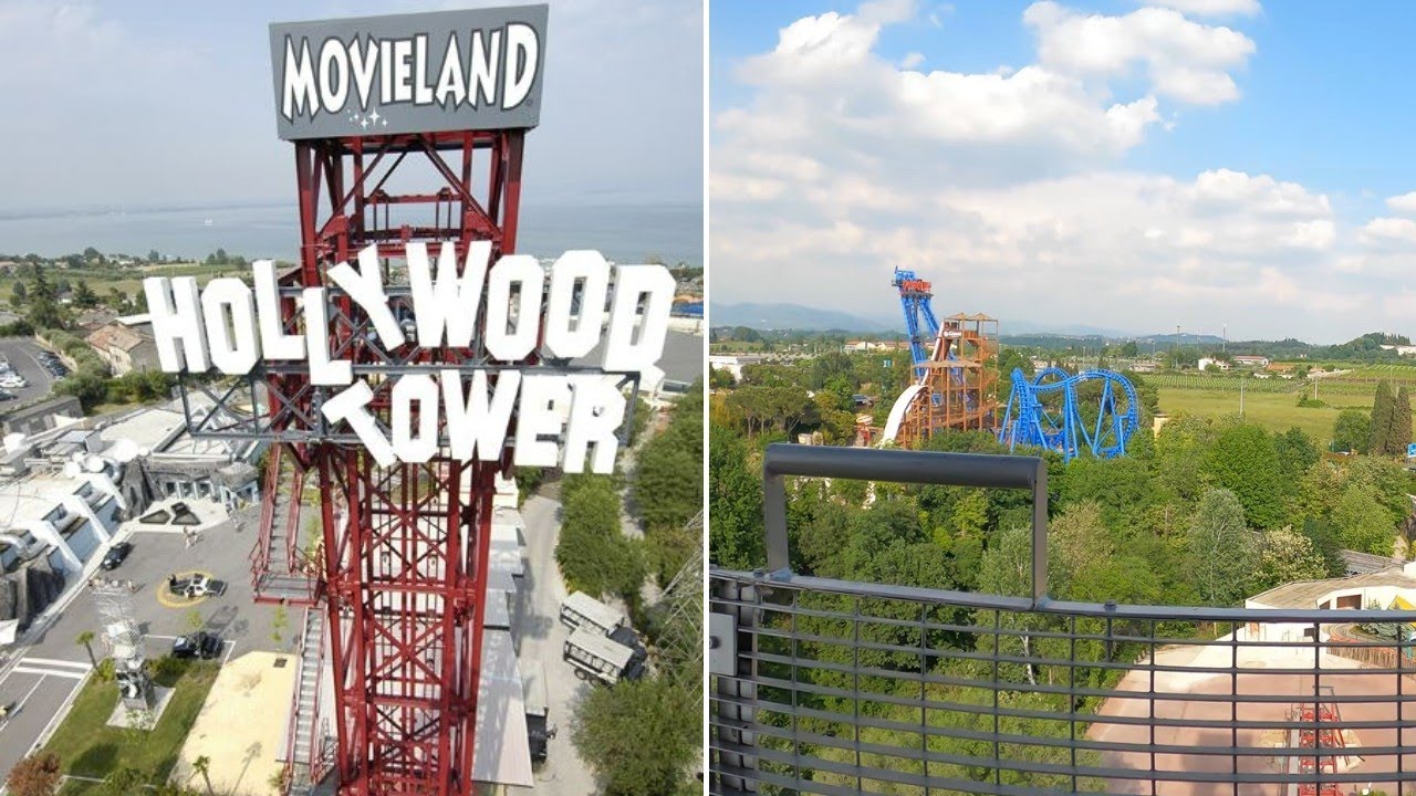 Hollywood Tower On Ride POV - Movieland Park - YouTube
