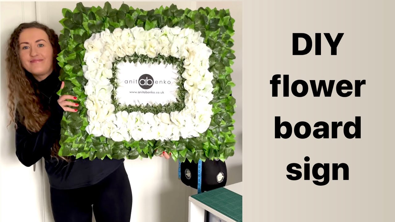 How to make flower board sign, Artificial flower board DIY tutorial ...