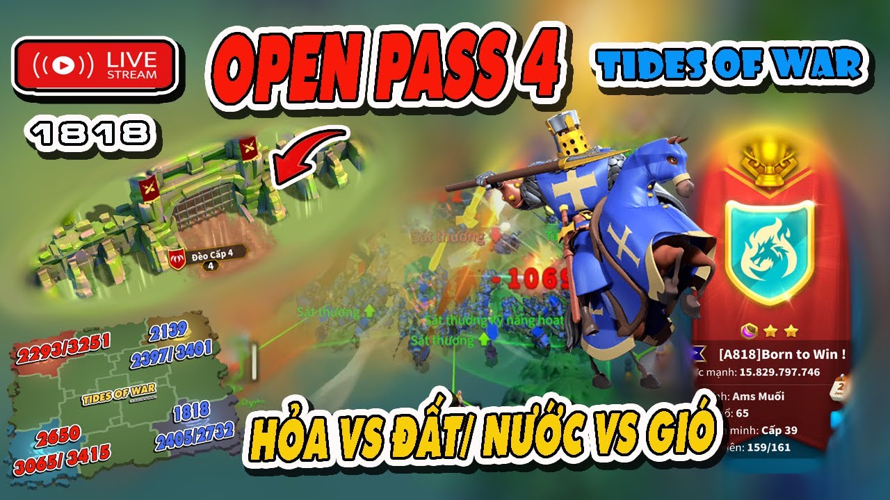🔴OPEN PASS 4 KvK Đầu Tiên của 1818 Năm 2025 Hỏa vs Đất , Nước Vs Gió # ...