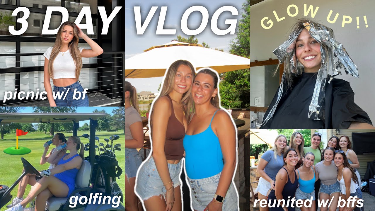 3 DAY VLOG *glow up, parties, golfing, picnic* - YouTube