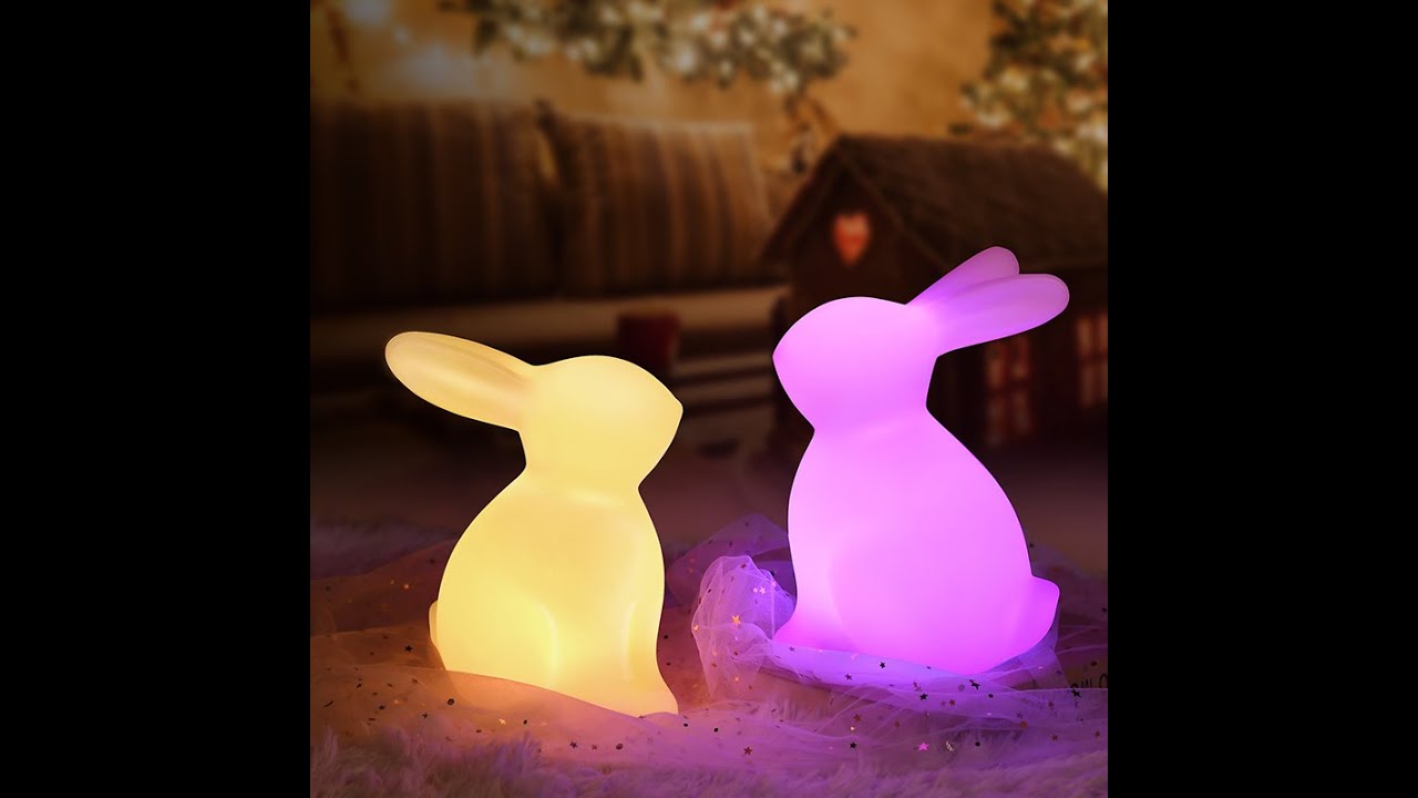 Cute Bunny LED Night Light Table Lamp - YouTube