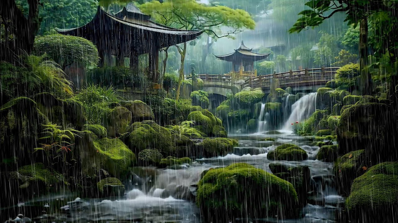 Immerse Yourself in Peace Sleep With Rain at Japanese Forest Temple 🍀 ...