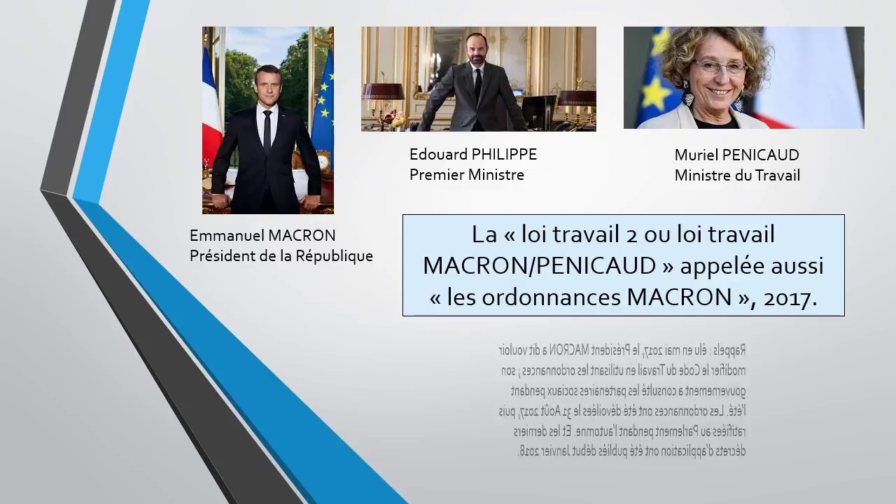 Loi travail 2 Macron Pénicaud 2017 - YouTube