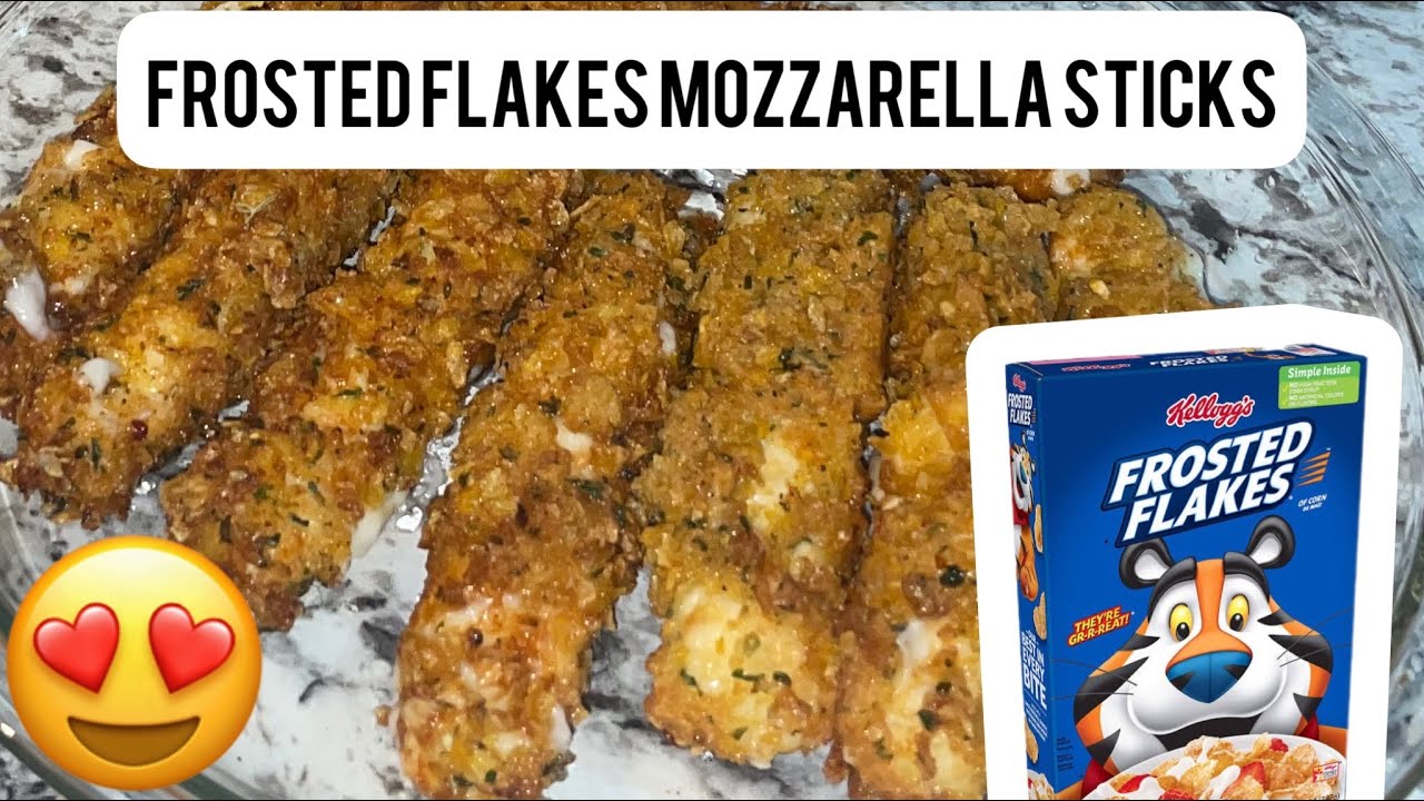 HOMEMADE MOZZARELLA STICKS WITH FROSTED FLAKES - YouTube