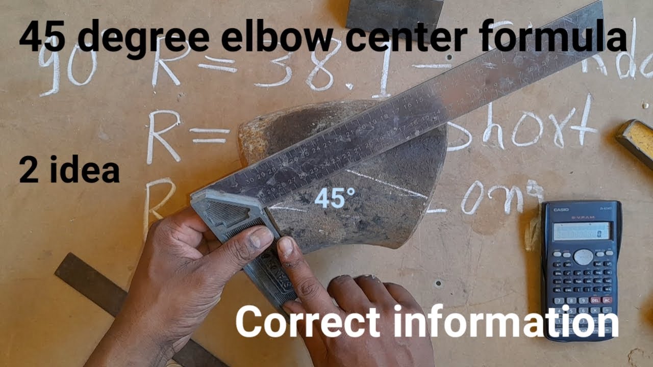 45 degree elbow center formula, Elbow center nikalne ka tarika - YouTube