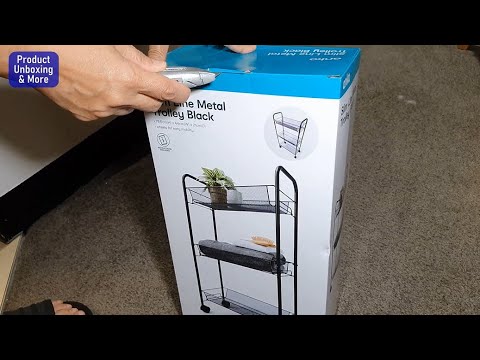 Anko Slim Line Metal Trolley unboxing and assembly - YouTube