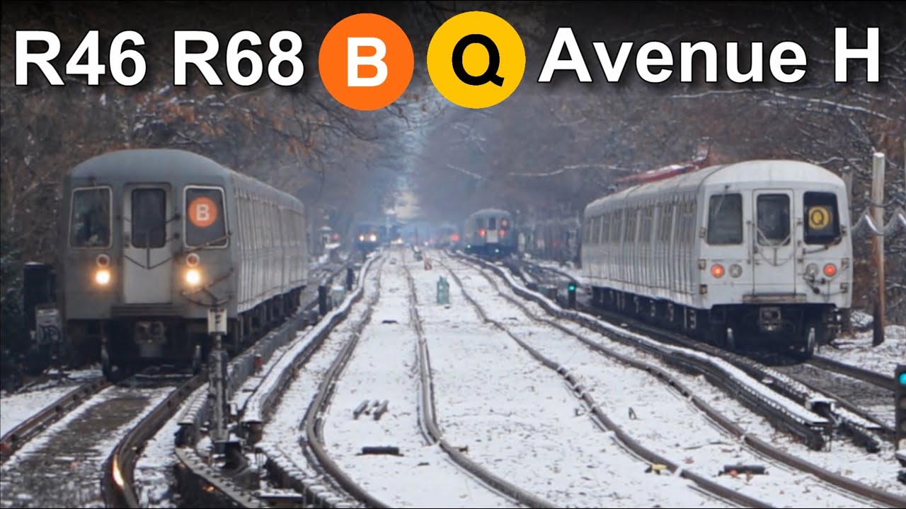 NYC MTA Subway R46 R68 Avenue H Action In The Snow! - YouTube