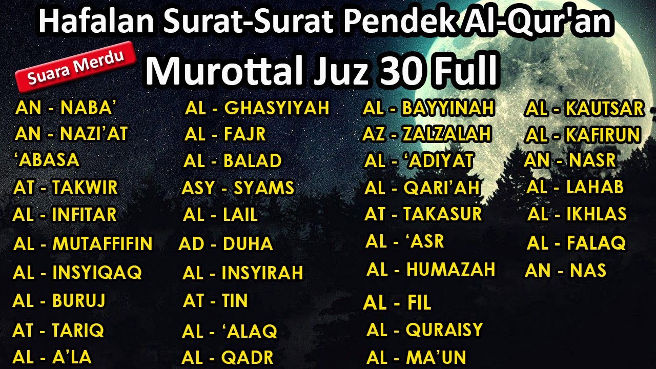 Murotal Al Quran Juz 30 (Juz Amma) Full | surat an naba sampai an nas - YouTube