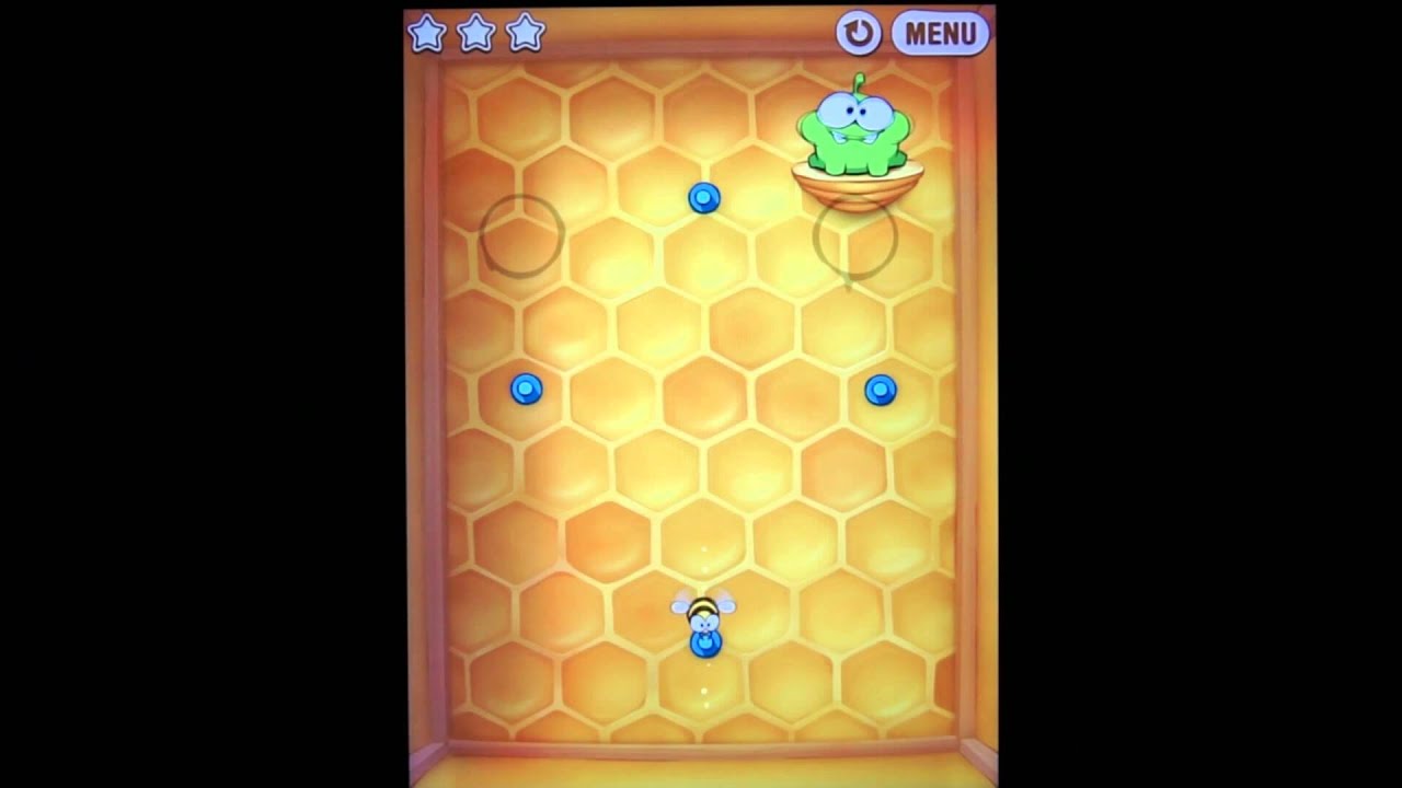 Cut the Rope level 10-4 (3 STARS) Buzz Box Solution Walkthrough - YouTube