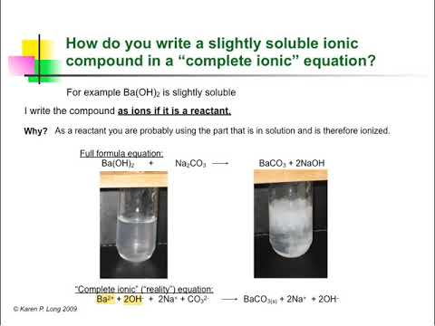 NIE-1b. Slightly Soluble Ionic Compounds in Net Ionic Equations - YouTube