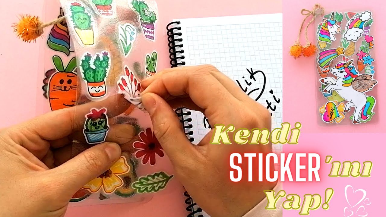 KENDİ STICKERINI YAP 🤩📒 EVDE STICKER YAPIMI🤩 ETİKET YAPIMI - YouTube