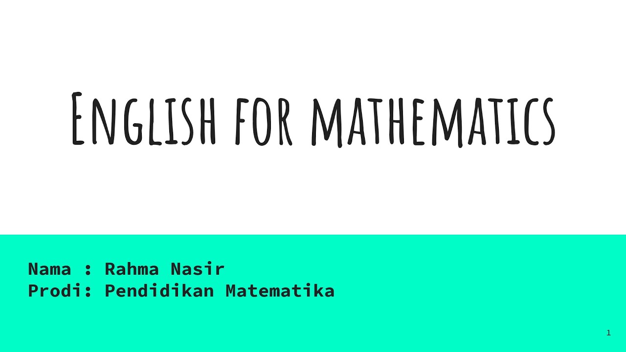 Example of teaching mathematics in english - YouTube