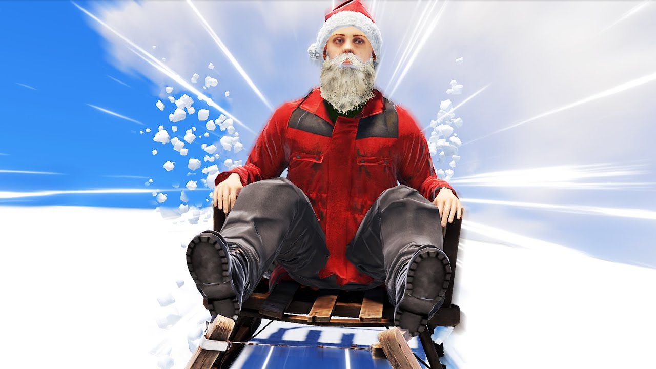 Rust 100 players but it's a sled race... - YouTube
