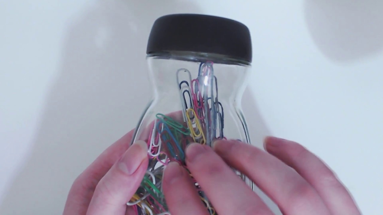 Intense ASMR Glass Jar of Paperclips Sounds No Talking! - YouTube