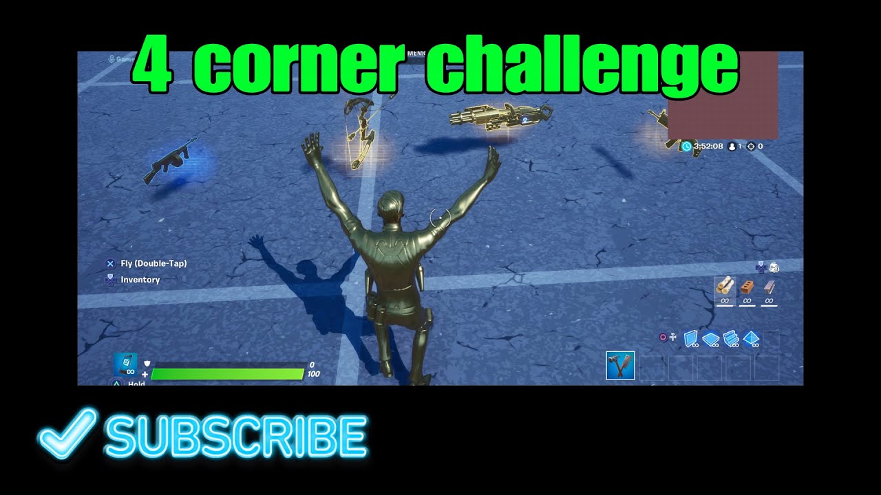 Fortnite The 4 Corner CHALLENGE!😱 - YouTube