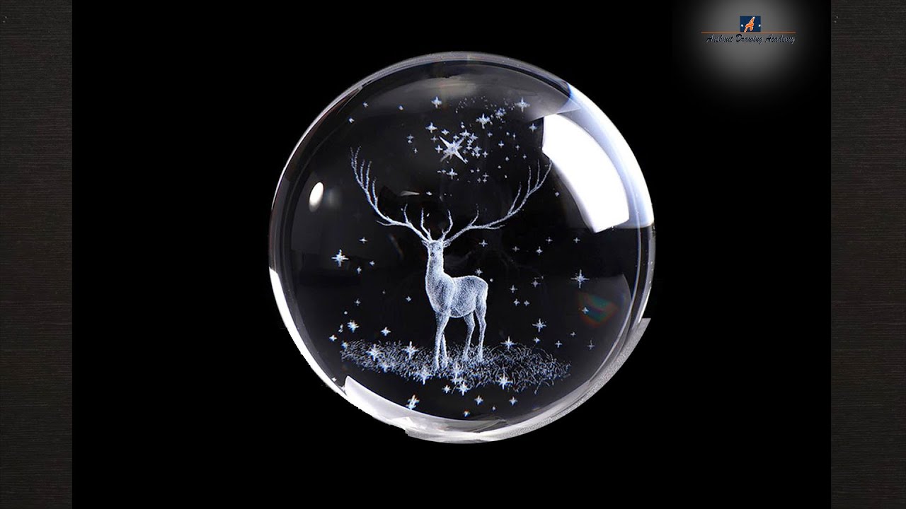 Creative Drawing of DEER inside Crystal Ball easy and step by step ...