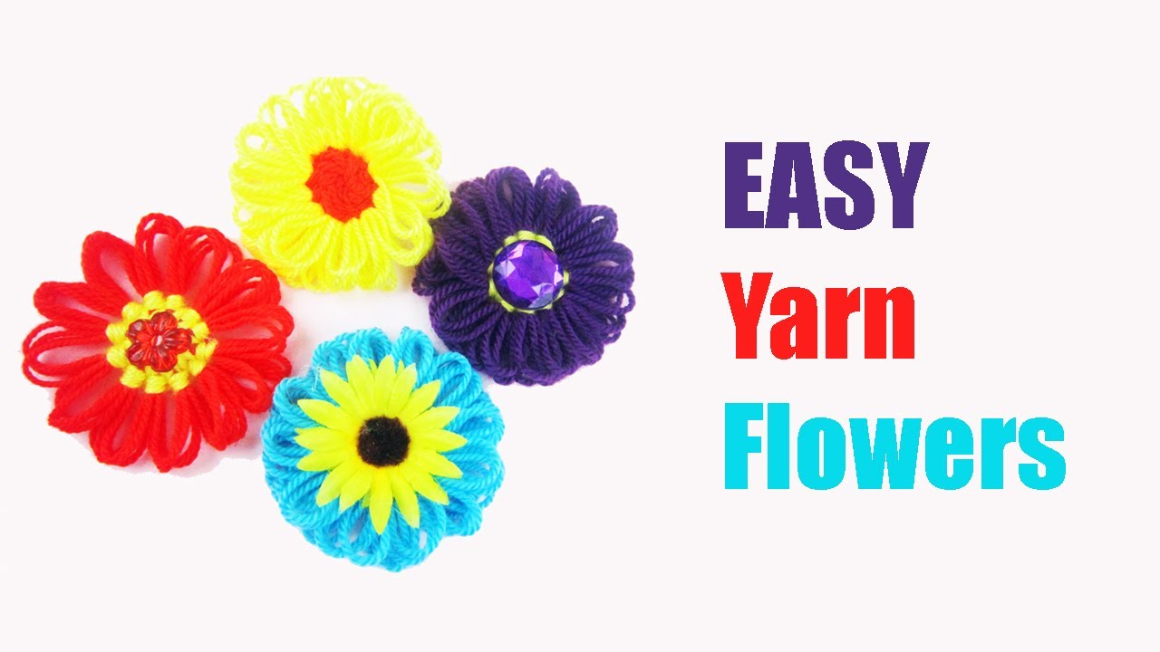 Craft: Make Flat Yarn Flowers - EP 717 - simplekidscrafts ...