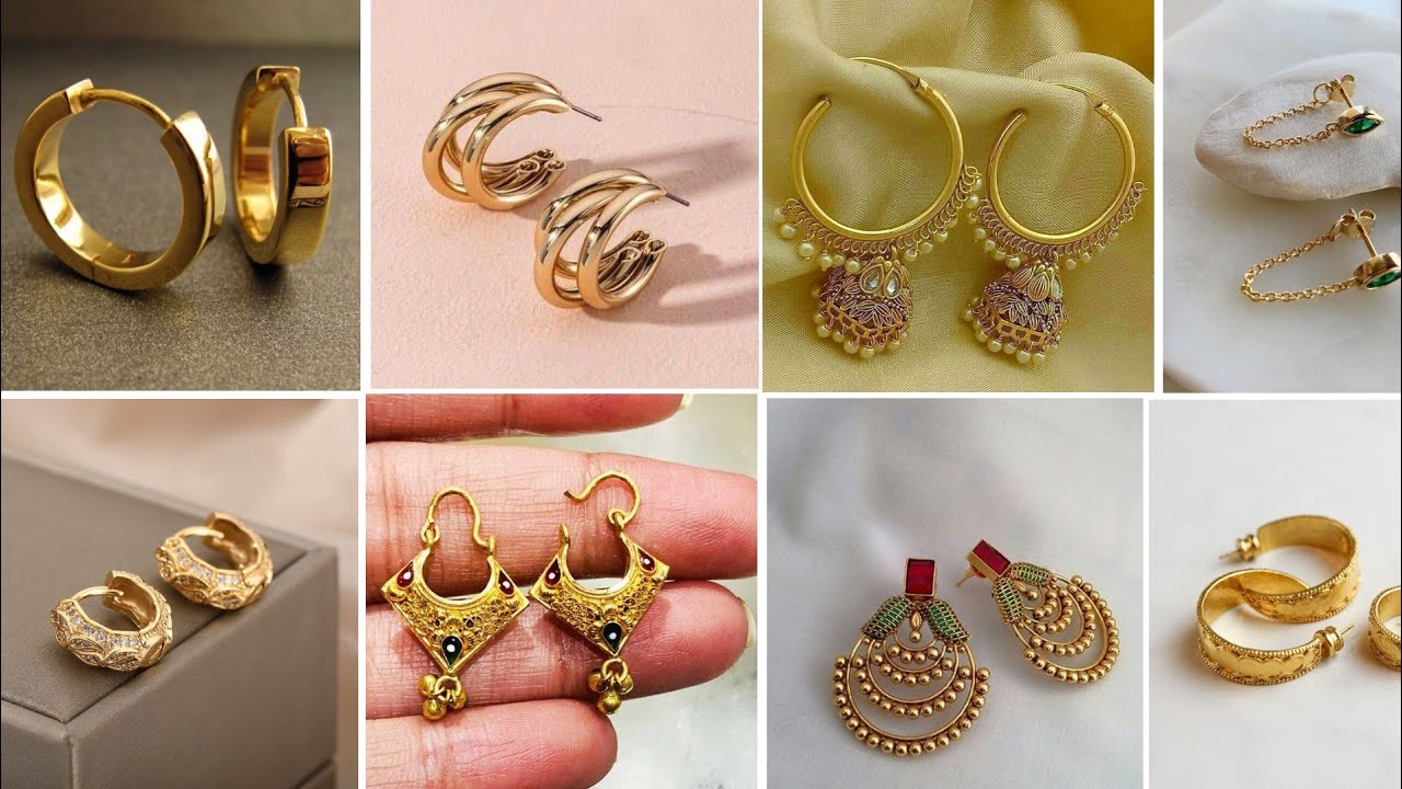 Gold Hoop Earring Designs 2024।।Gold Hoop Earrings Design।।Hoop Earring ...