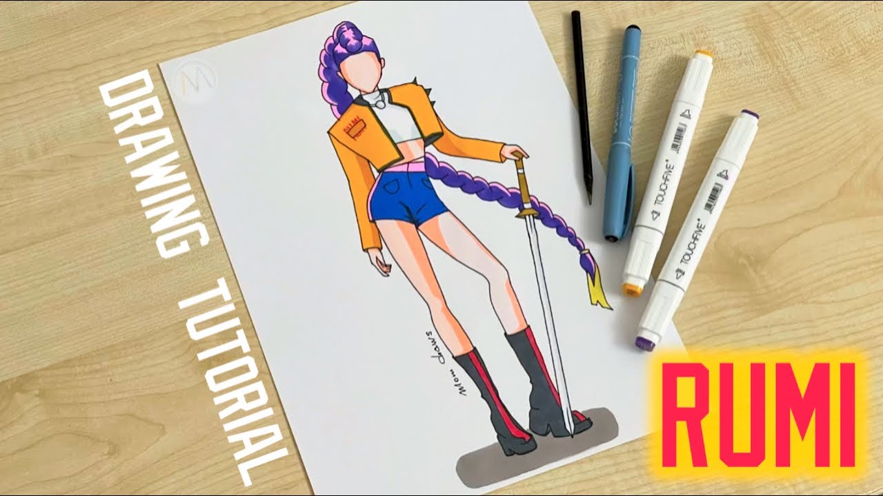How to draw Rumi full body / KPop Demon Hunters / How to draw Huntrix ...