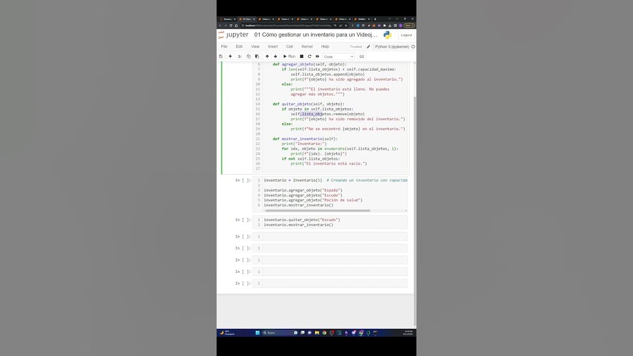 ¿Cómo gestionar un inventario para un Videojuego en Python con ...