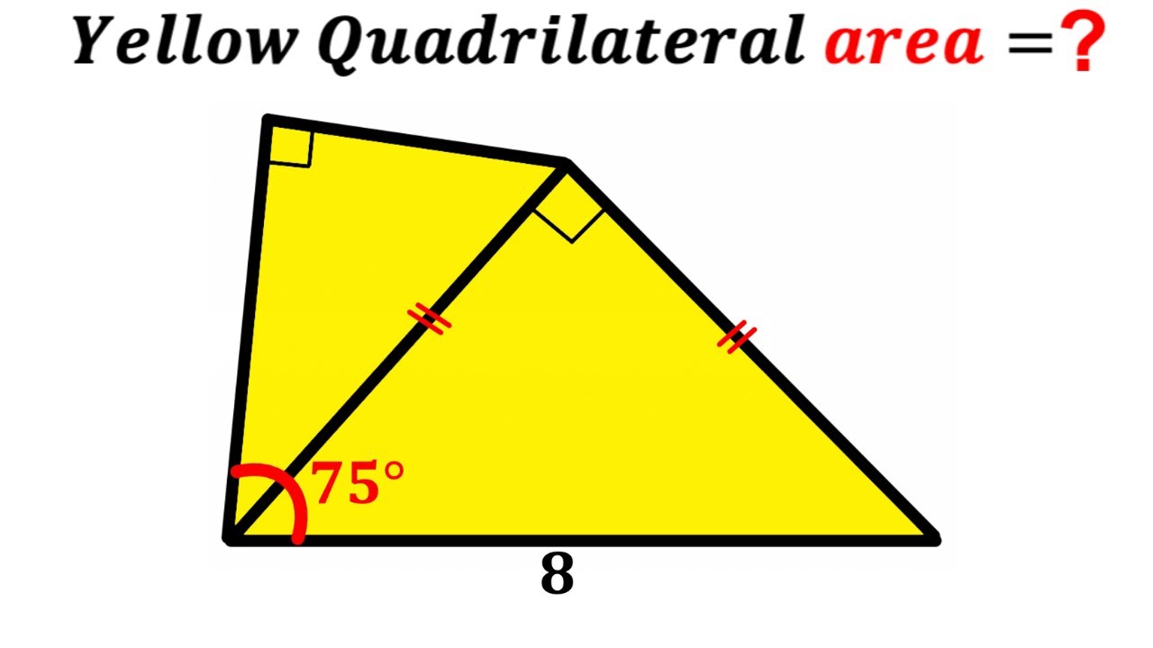 Can you find the Yellow Quadrilateral area? | (Triangles) | #math # ...