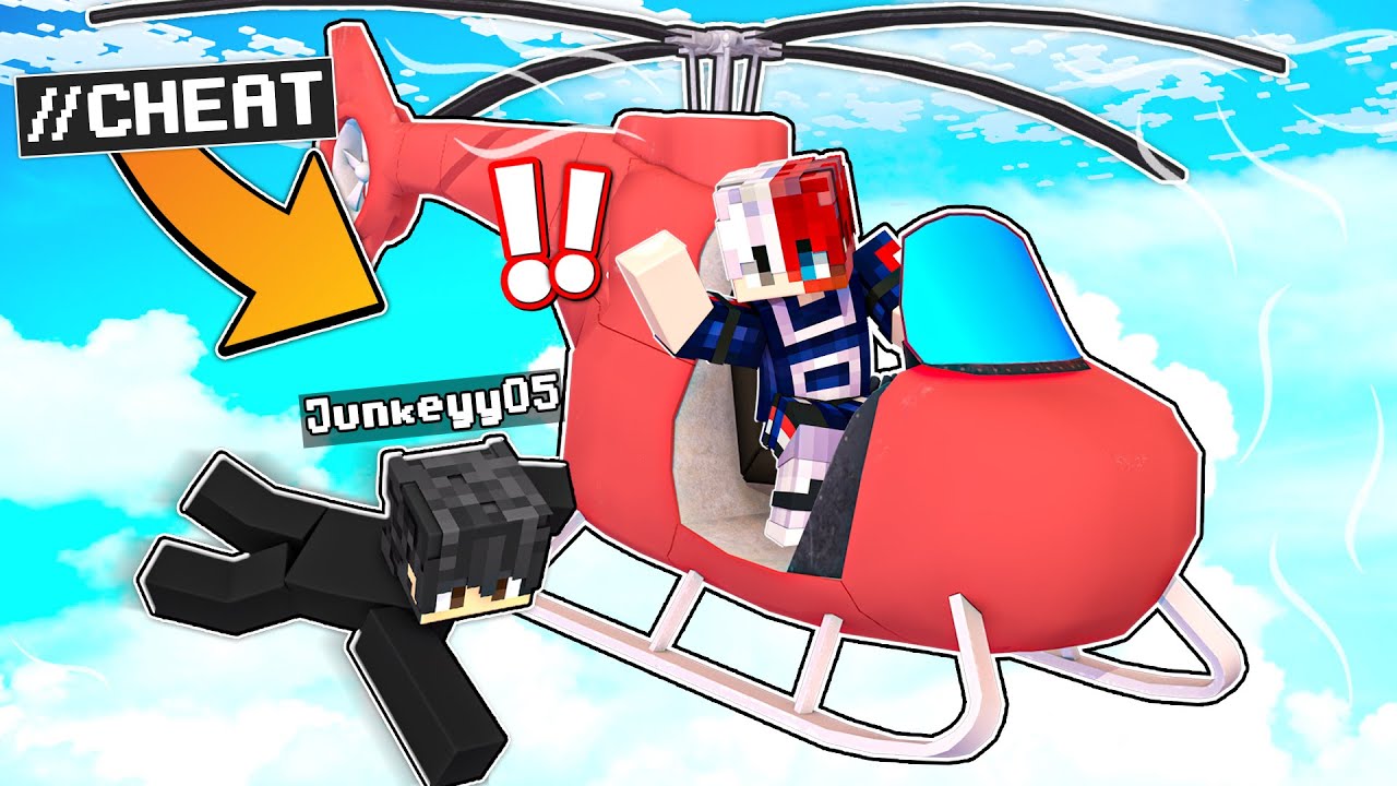 TROLLING @junkeyy USING CHEATS IN MINECRAFT! - YouTube