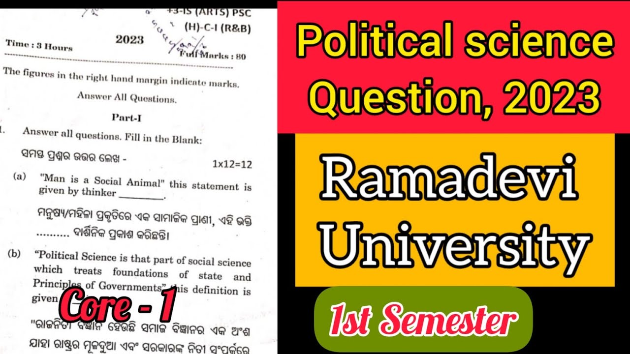 +3 1st semester political science question,2023 || Core-1 || Political ...