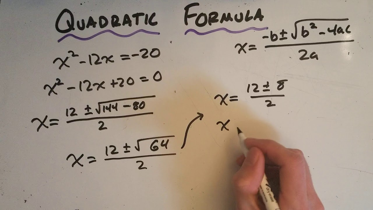Algebra Quadratic Formula - YouTube